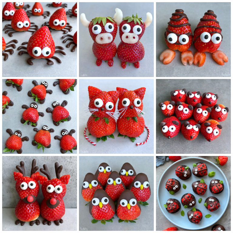 Cute Fruit Animals Roundup (Fun and Creative Food Art)
