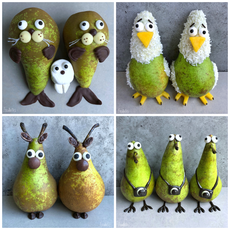Cute Fruit Animals Roundup (Fun and Creative Food Art)
