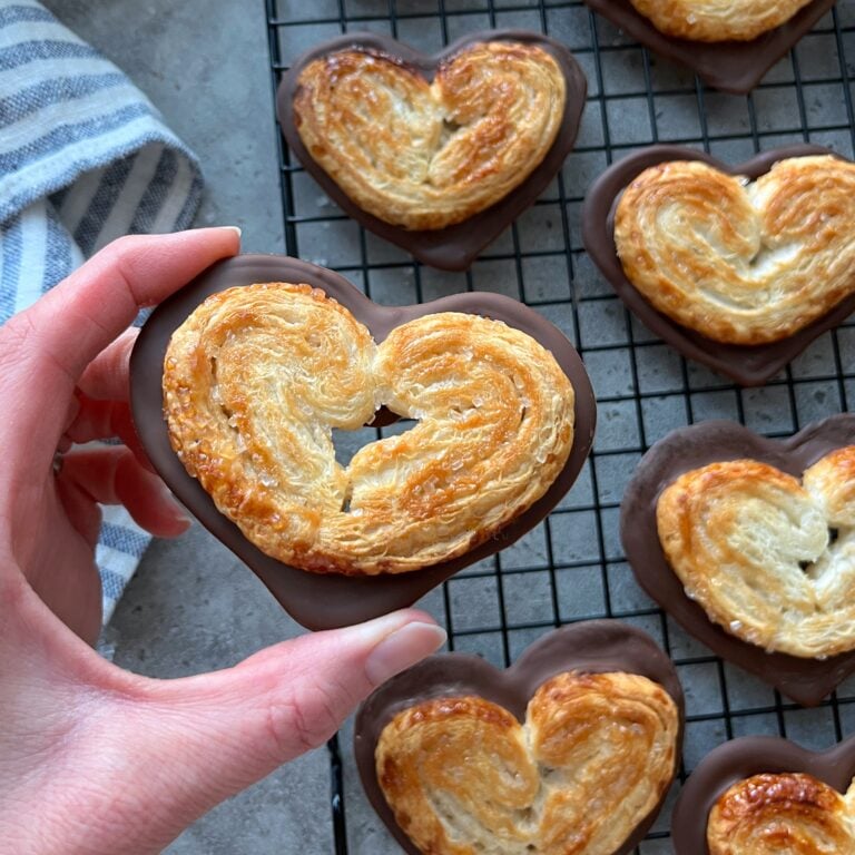 Chocolate Palmiers (Easy Puff Pastry Cookies) - Foodbites